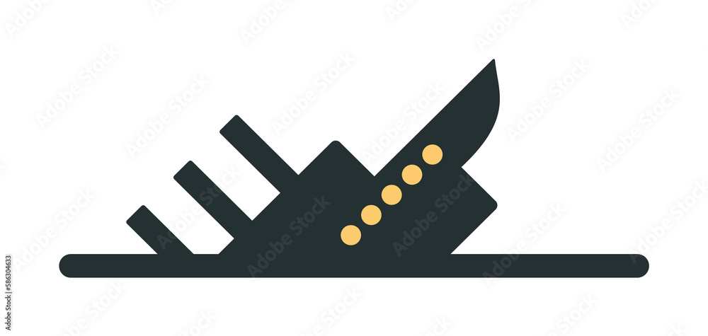 sinking ship icon. Element of web icon with one color for mobile ...