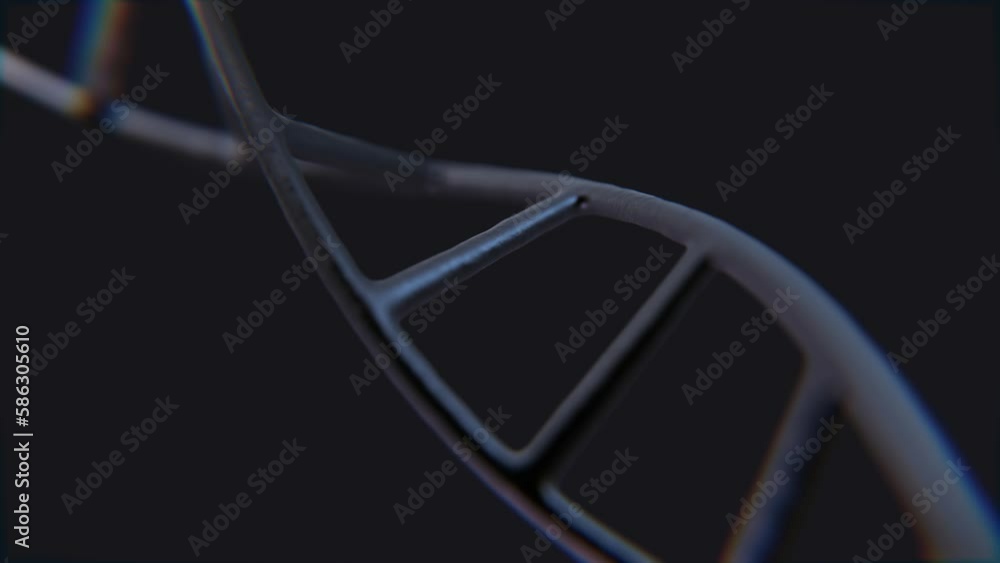 Futuristic Rotating White DNA Strand with Genetic Codes and abstract ...