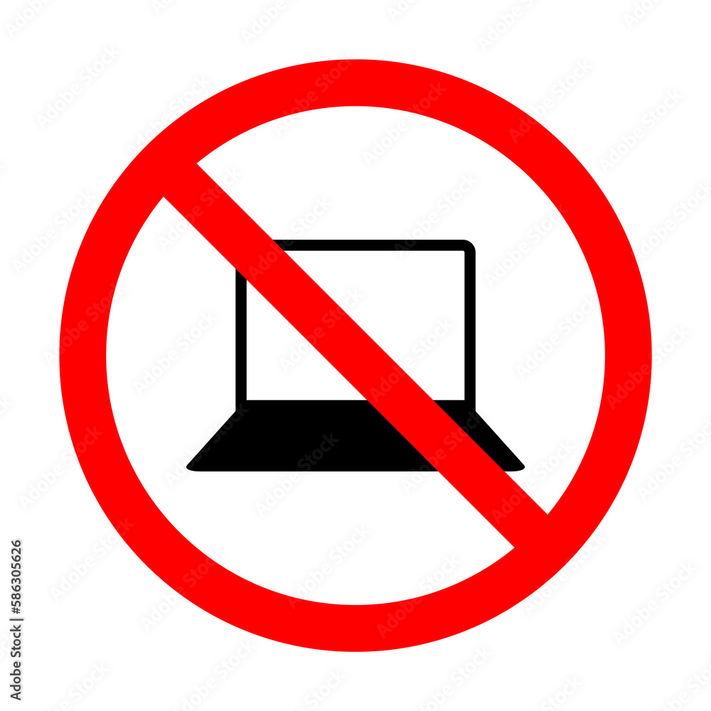 not allowed computer icon. Element of ptohibited sign for mobile ...