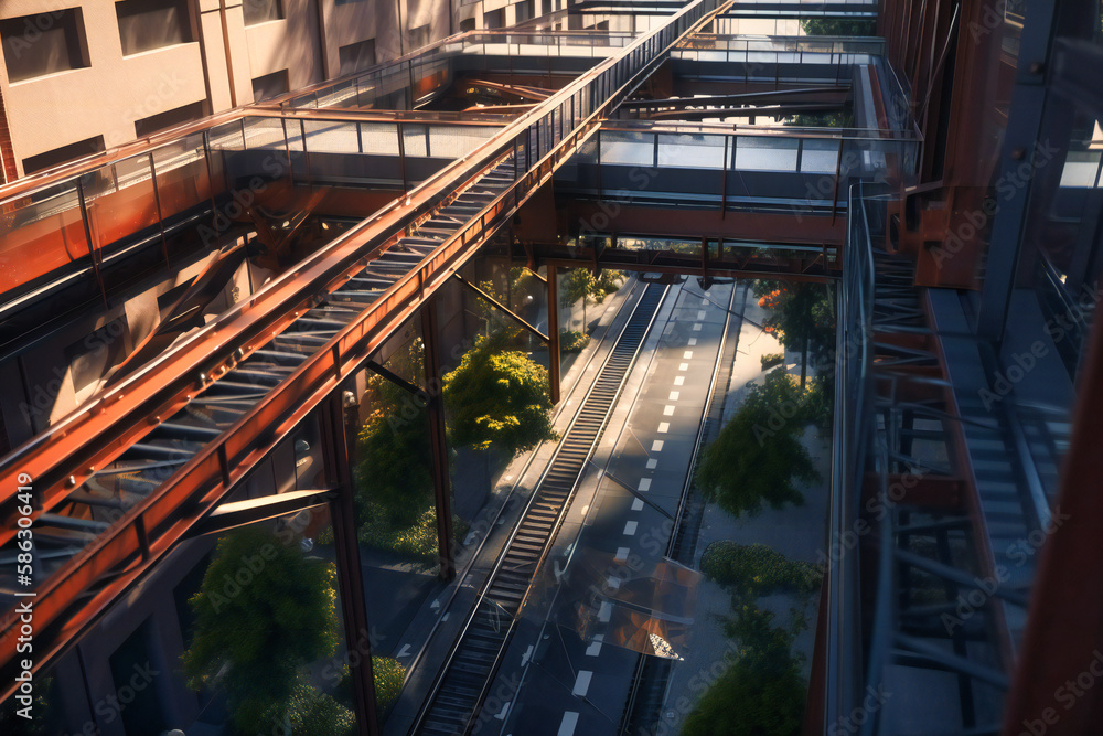 Elevated walkways provide safe, car-free zones for pedestrians and ...