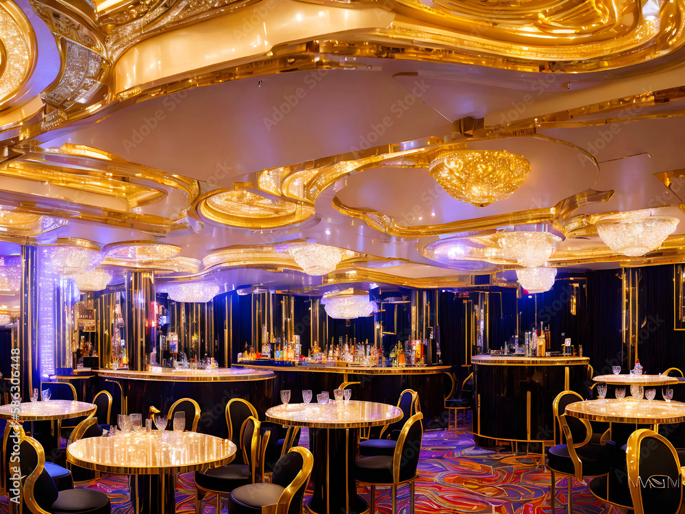Generative A.I. Art Deco Cabaret Bar, Developed from an Image, in my ...