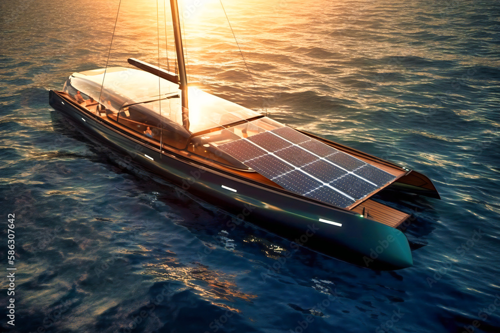 Luxurious solar sailboats use advanced photovoltaic technology to ...