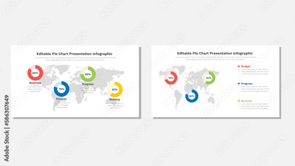 Pie chart infographic presentation template Editable Stock Vector ...