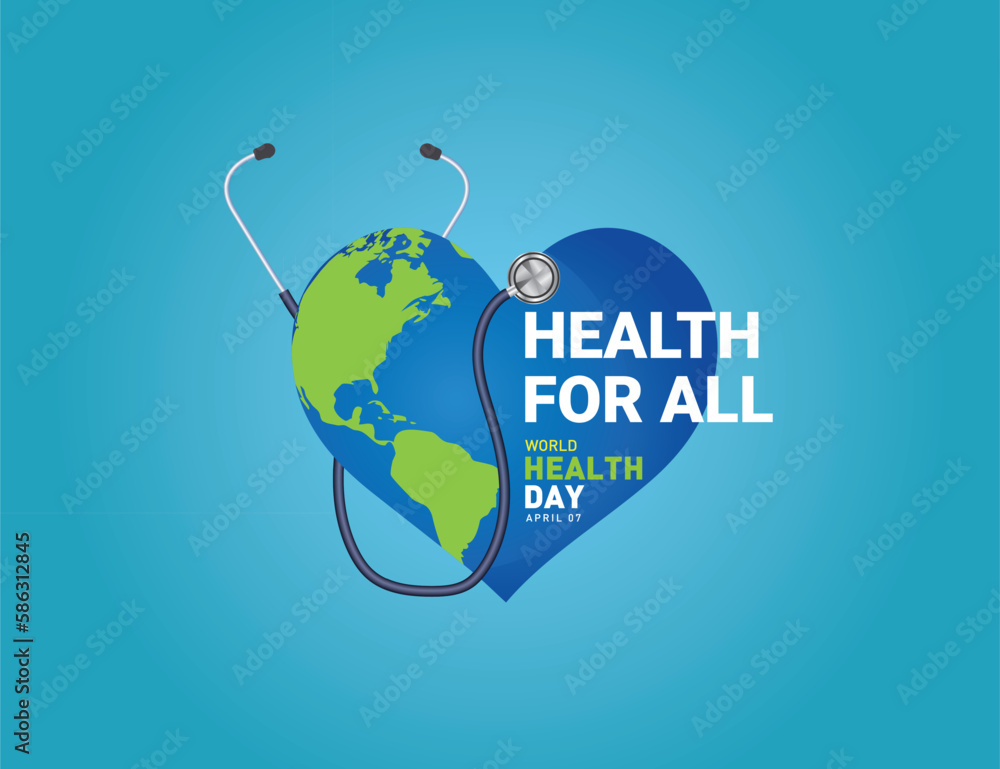 Health for all. World Health day 2023 concept vector illustration ...