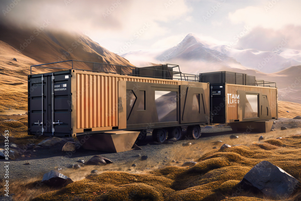 Advanced mobile homes traverse diverse terrains, combining nomadic living with unparalleled ...