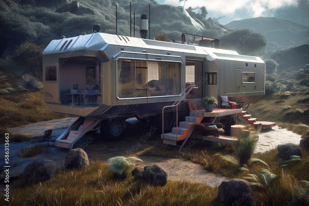 Advanced mobile homes traverse diverse terrains, combining nomadic ...