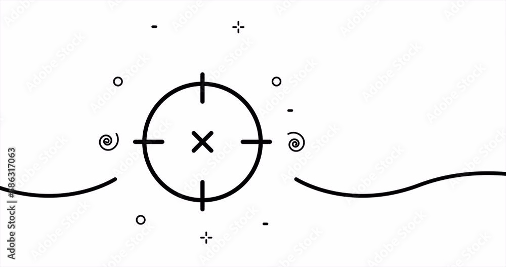 Sniper scope with a crosshair inside. Accuracy concept. One line ...