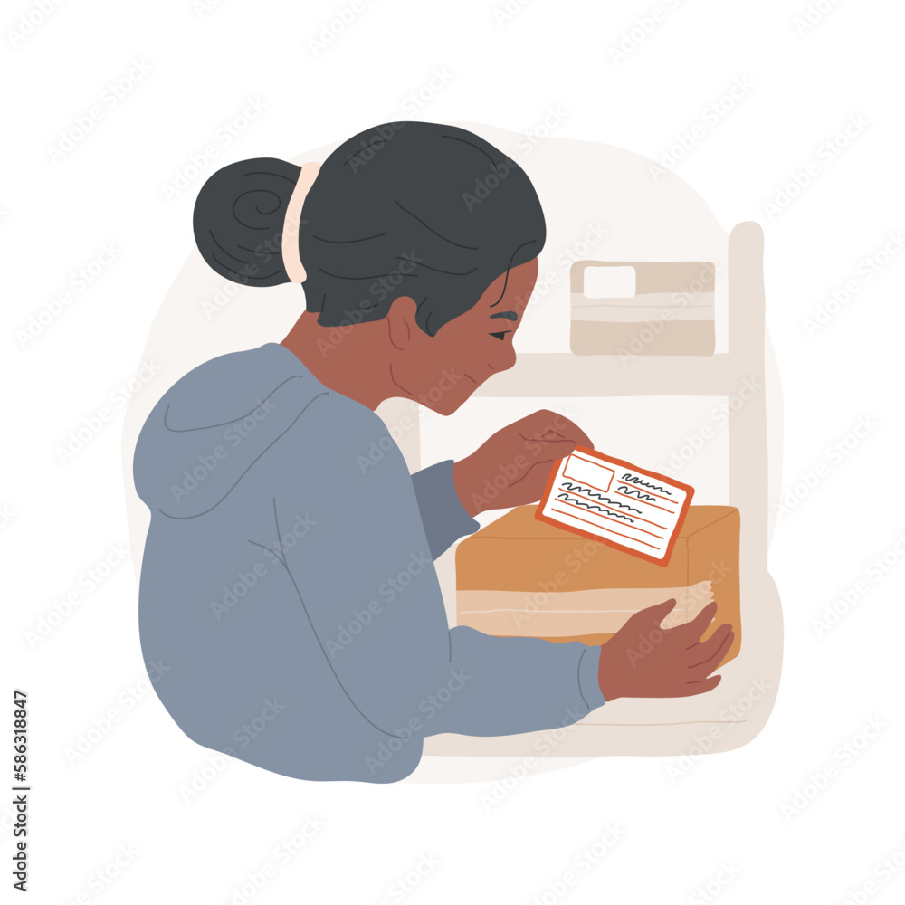 Print your return label isolated cartoon vector illustration. Return ...