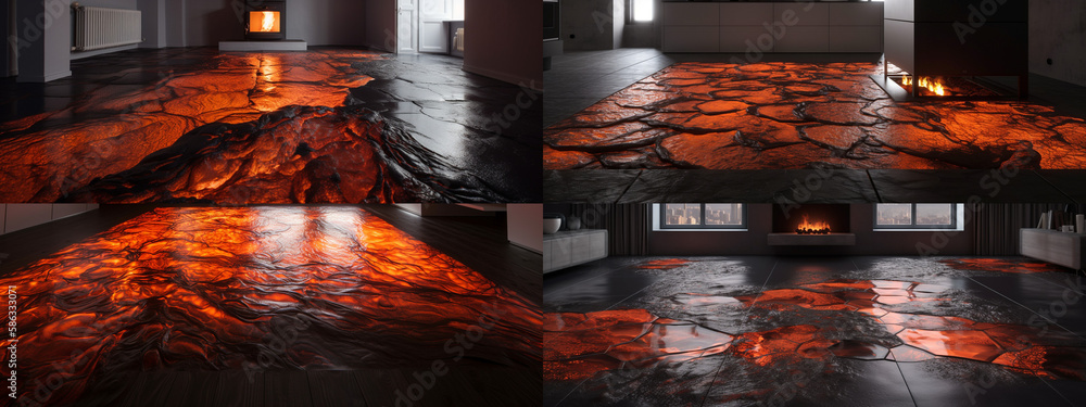 lava, top, view, fire, coal, heat, flame, hot, wood, campfire, burning ...