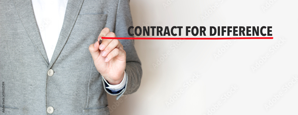 contract for difference words made with marker and businessman Stock ...