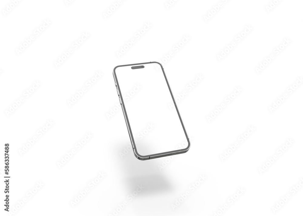 realistic mobile phone with shadow on transparent background and hiqh ...