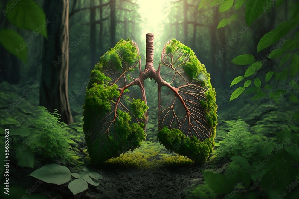 The forest, the lungs of Earth. Fresh and clean lungs without lung ...
