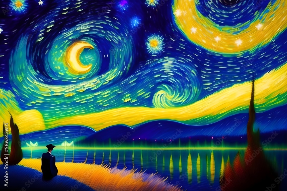 Starry Night Reimagined - A Van Gogh-Inspired Illustration. Discover ...
