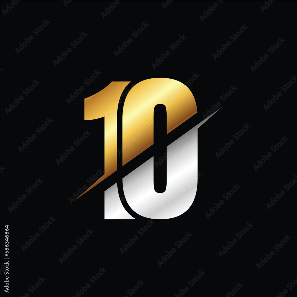 10 Number Luxury Logo Design Template Inspiration, Vector Illustration. Stock Vector | Adobe Stock