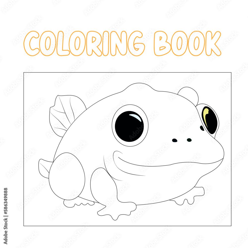 Frog vector coloring book for kids. icon, image, photo, art and ...