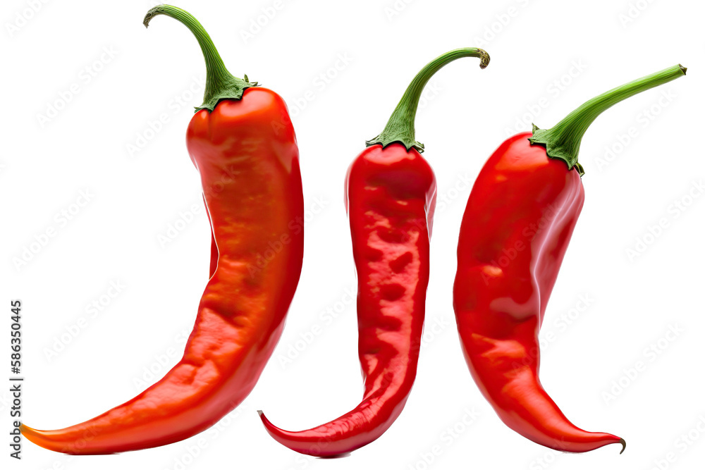 a kitchen-themed photographic illustration of a group of isolated red ...