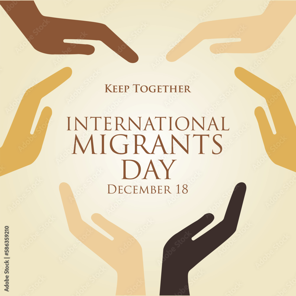 International Migrants Day Illustration Vector Template for Poster and ...