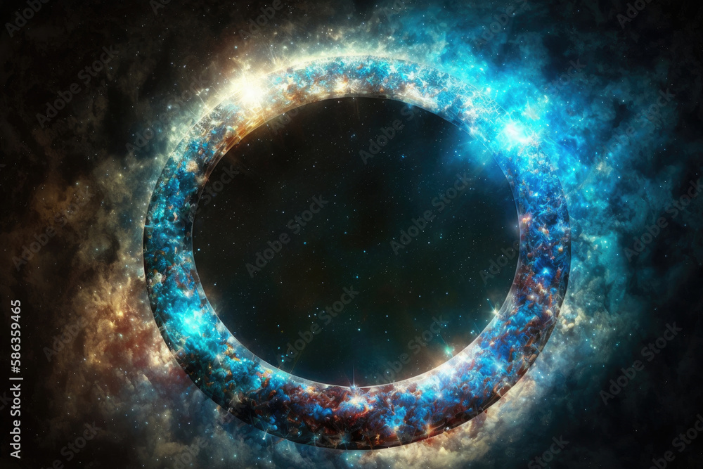 Poster, Foto interstellar luminous nebula in space forms a magic ring ...