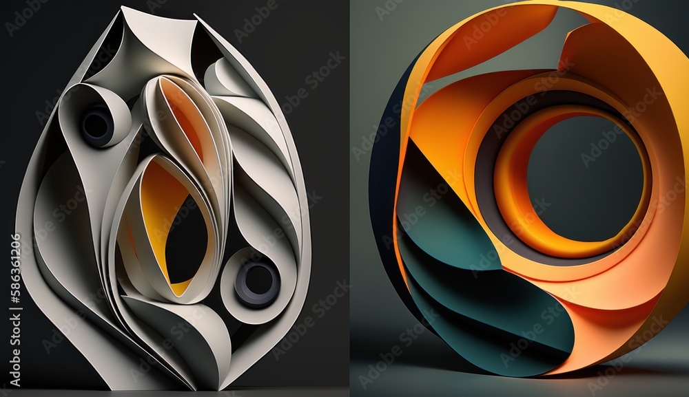 Expertly crafted 3D renders of abstract shapes captured with Sony Alpha ...