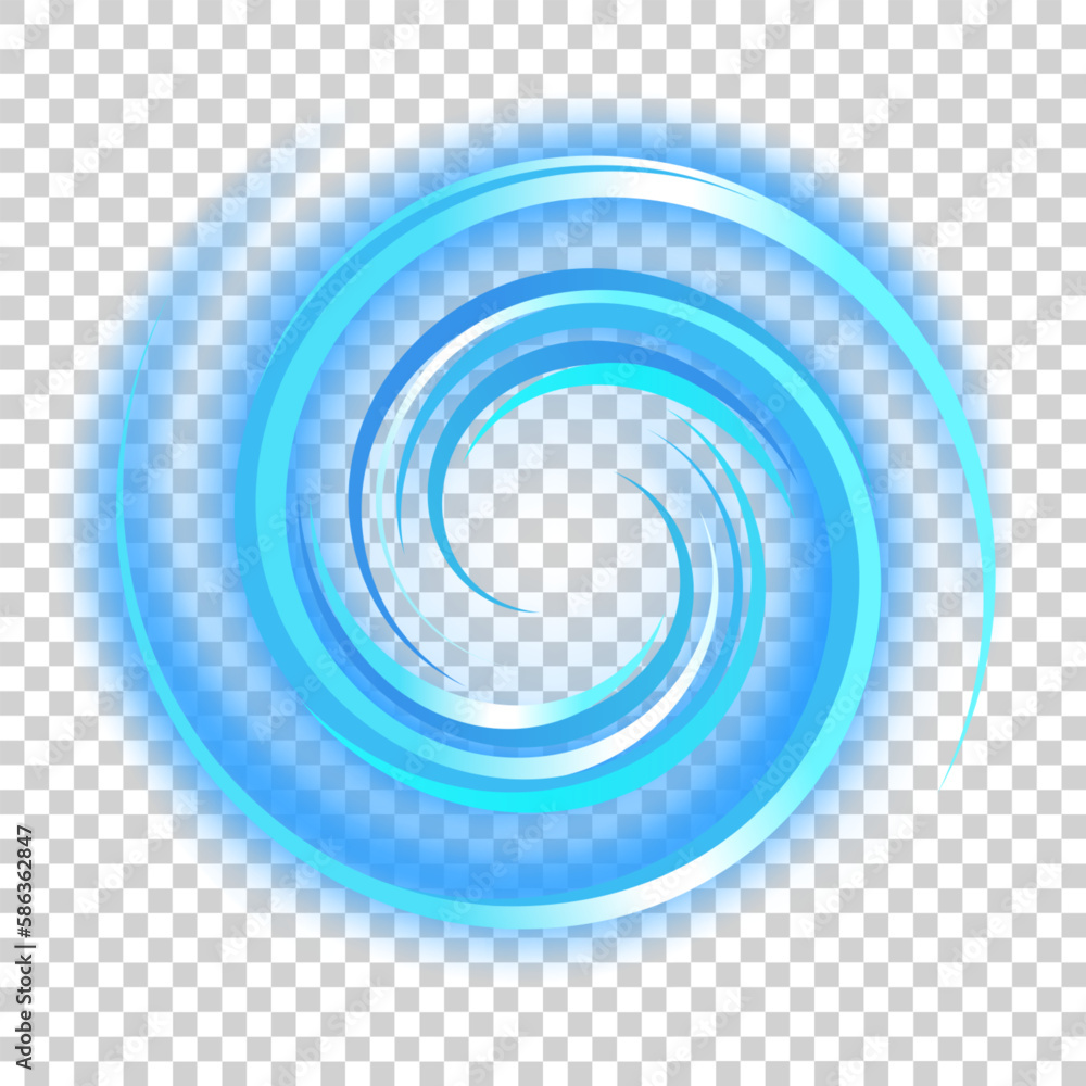 Blue Spiral Light on white transparent pattern, PNG Ready, Vector ...