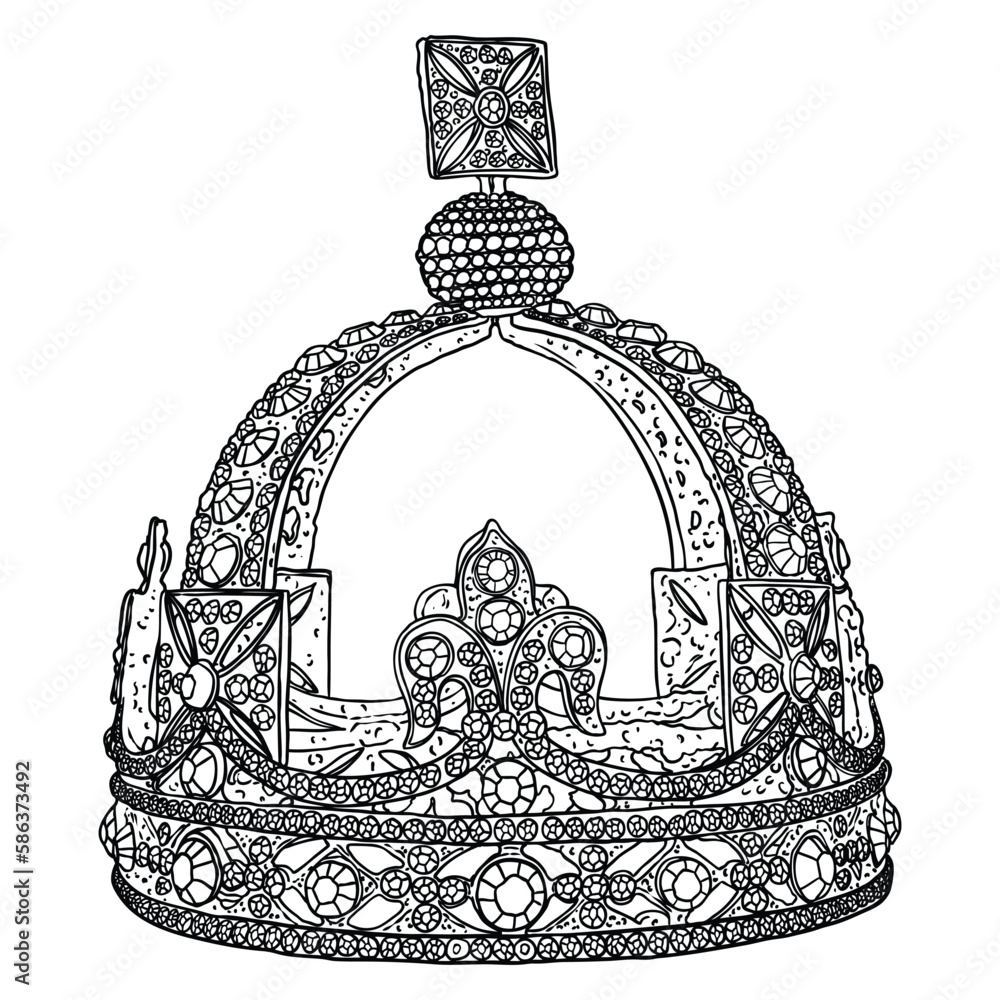 Vettoriale Stock King or Queen crown. Monarch coronations with Coronet ...