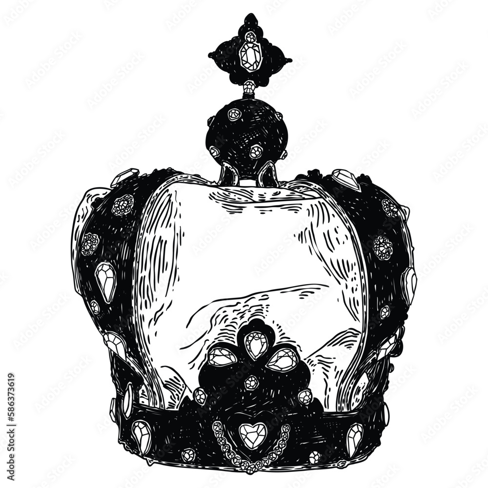 Coronation crown for king or queen. Symbolic religious ceremony while ...