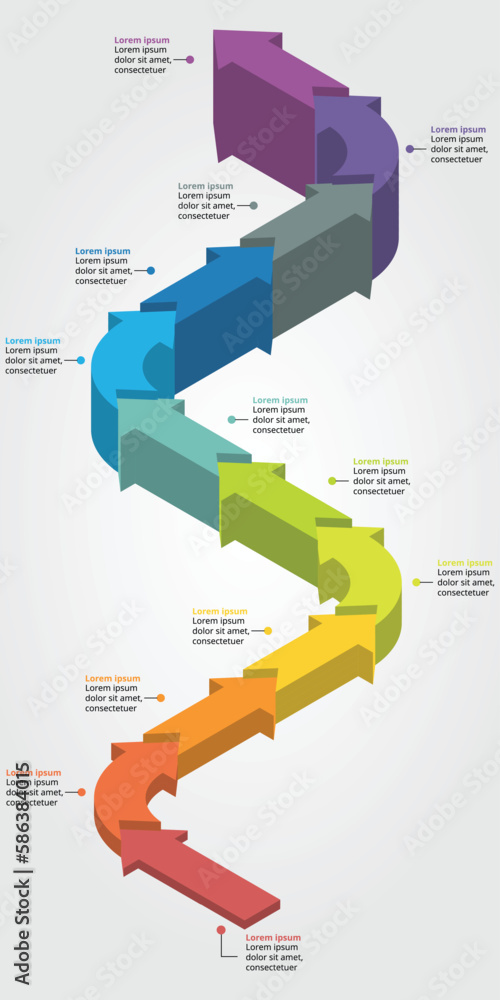timeline arrow ladder step chart template for infographic for ...