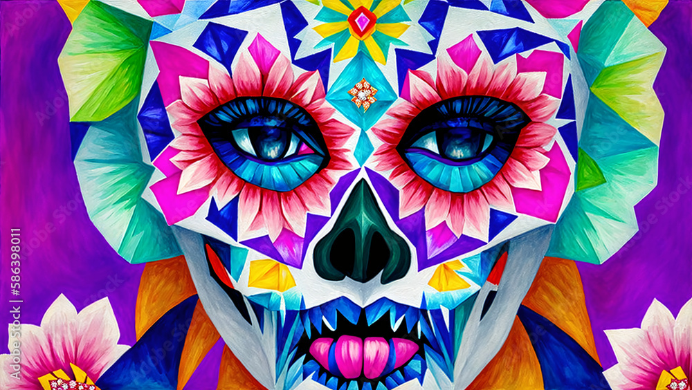 Día de Muertos México: Catrina, IA Generativa Stock Illustration ...