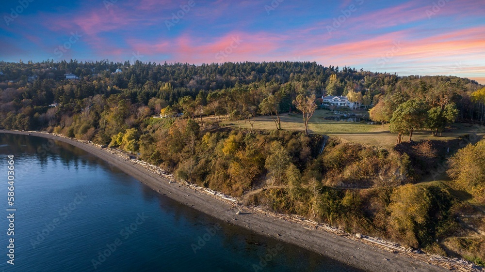 Waterfront Mansion Stock Photo | Adobe Stock