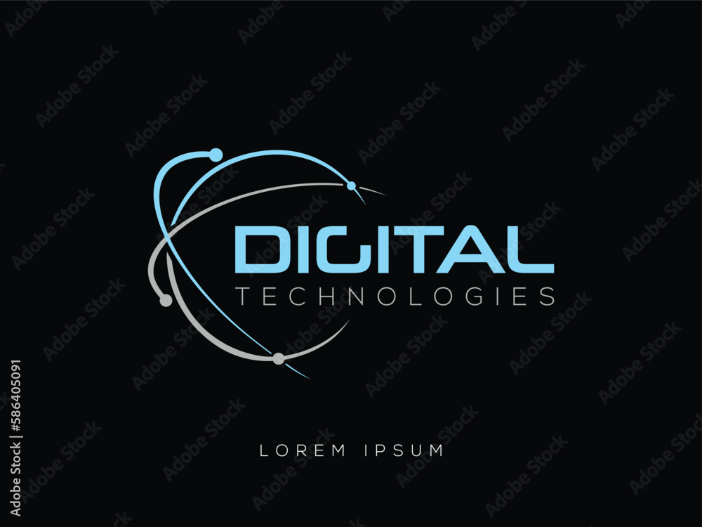 Digital and Information Technology company logo Stock Vector | Adobe Stock