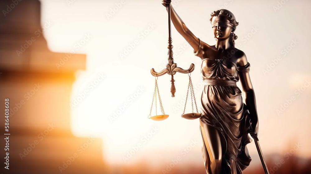 Lady justice. Statue of Justice on lawyer's office. Legal and law ...