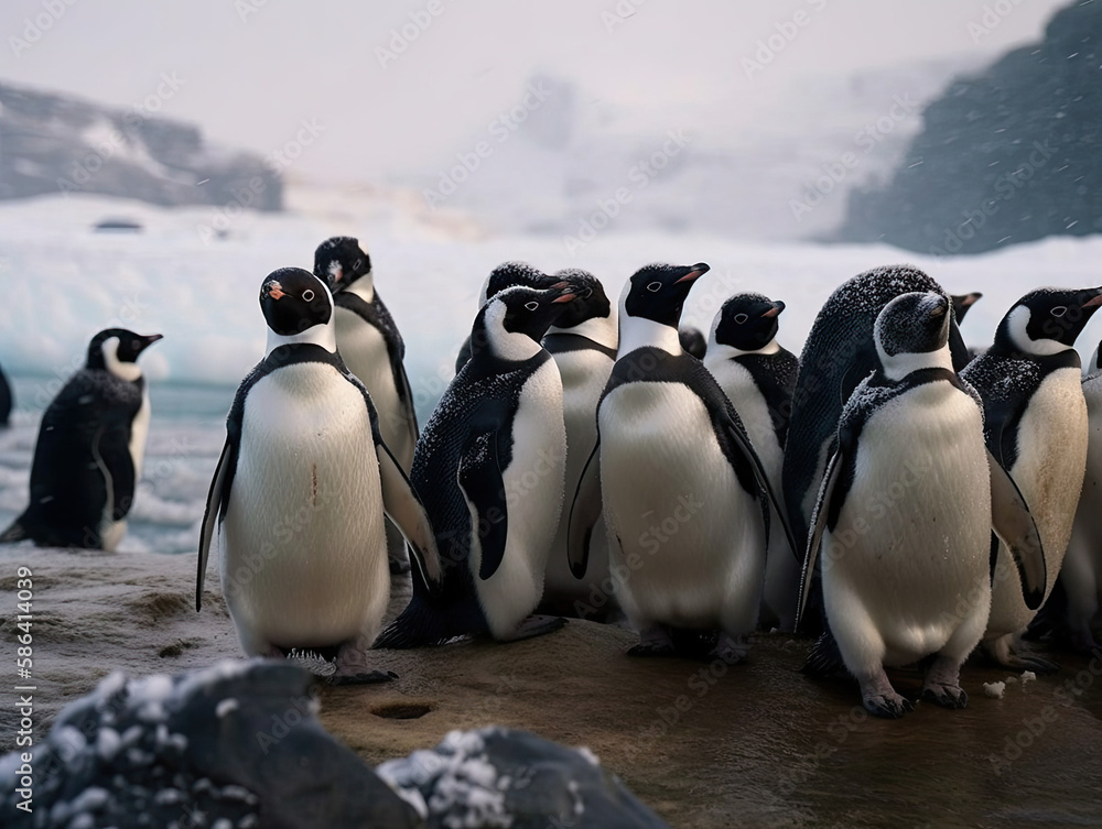 Arctic penguins huddle for warmth and protection, showcasing community ...