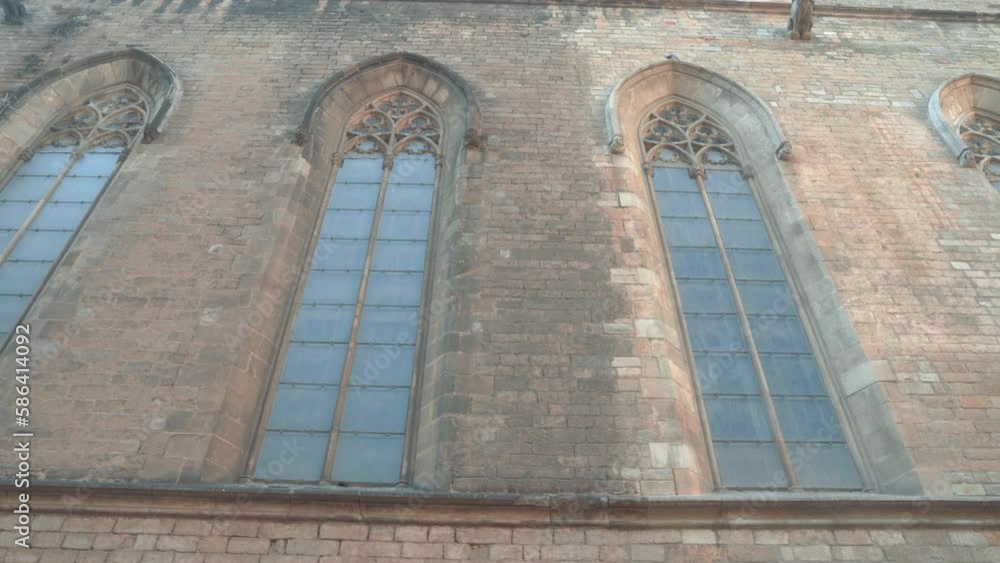 Basílica de Santa Maria del Pi; Barcelona, Catalonia, Spain; side dolly ...