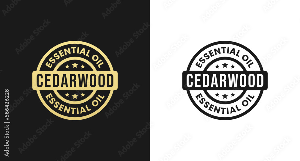Cedarwood Oil Label or Cedarwood Essential Oil Label Vector Isolated in ...