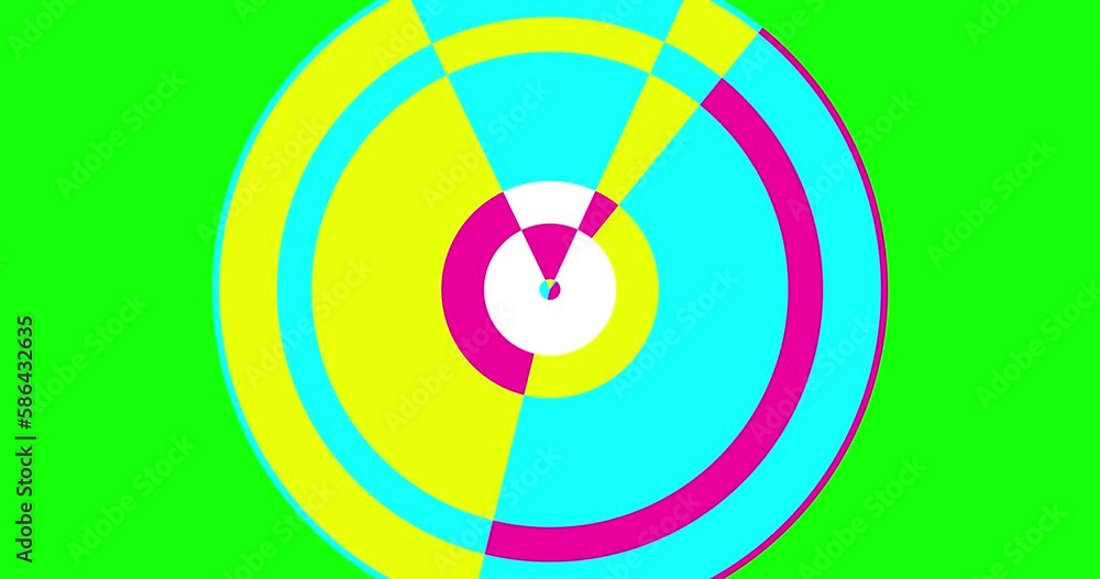 Vidéo Stock Wipe circle growing wipes 2 random versions CMY + white ...