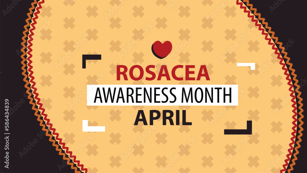 Rosacea awareness month April simple modern vector banner design ...