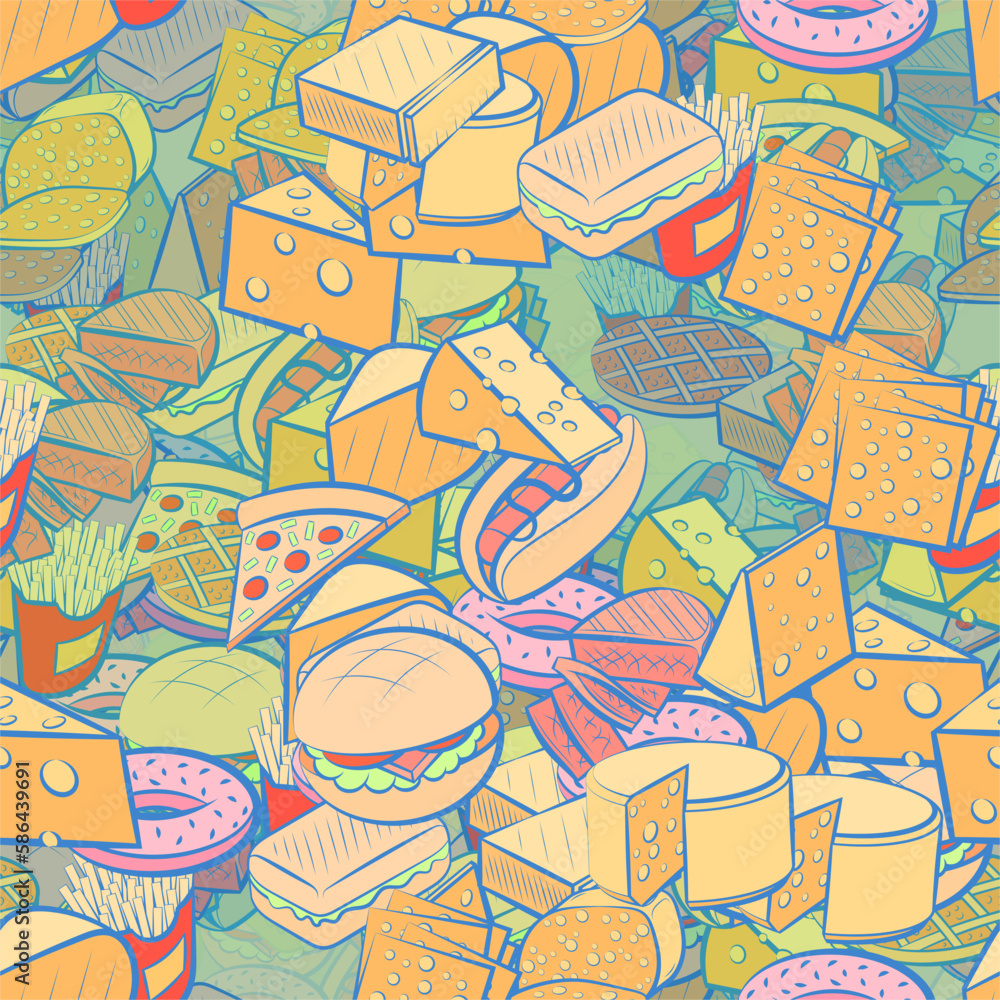 Background pattern abstract design texture. Seamless. American food and ...