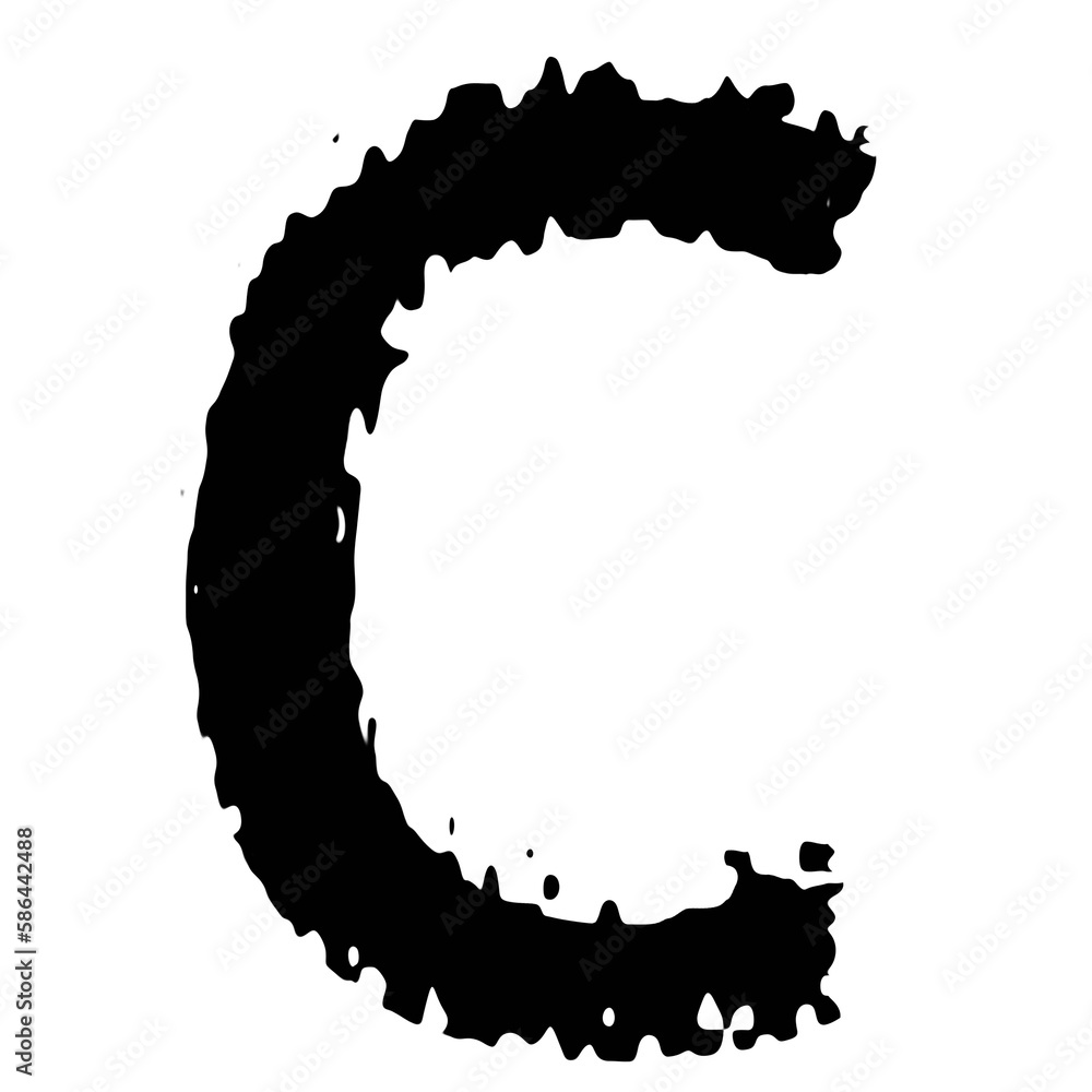 Dissolving letter C black png. Font for header text Stock Illustration ...