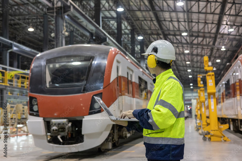 Project Engineer train Inspect the train's diesel engine, railway track ...