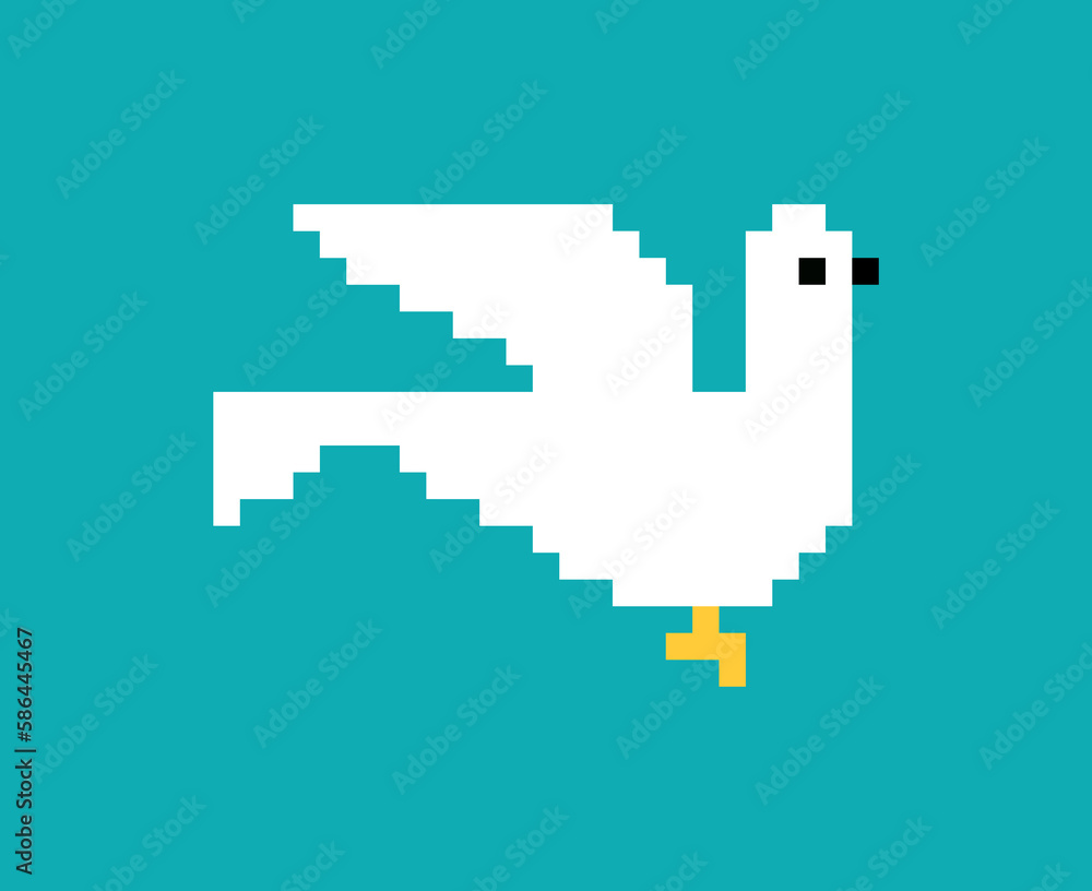 Pigeon pixel art. pixelated dove 8 bit Stock Vector | Adobe Stock