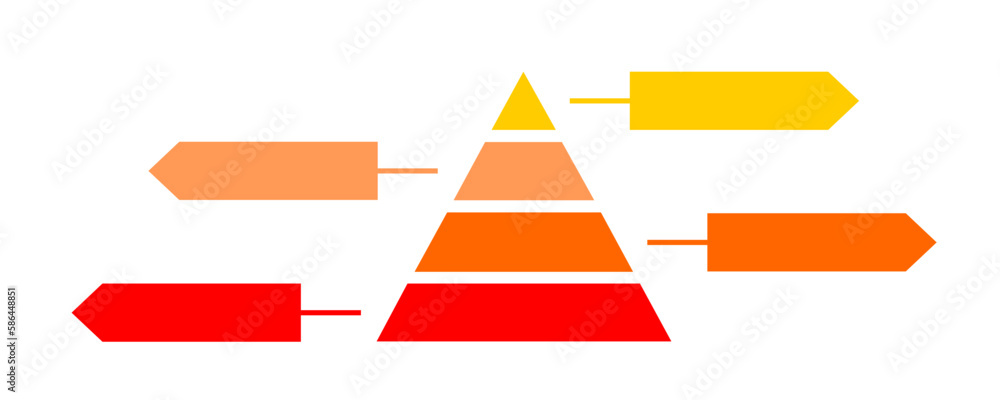 Infographic illustration of yellow and red triangles divided and cut ...