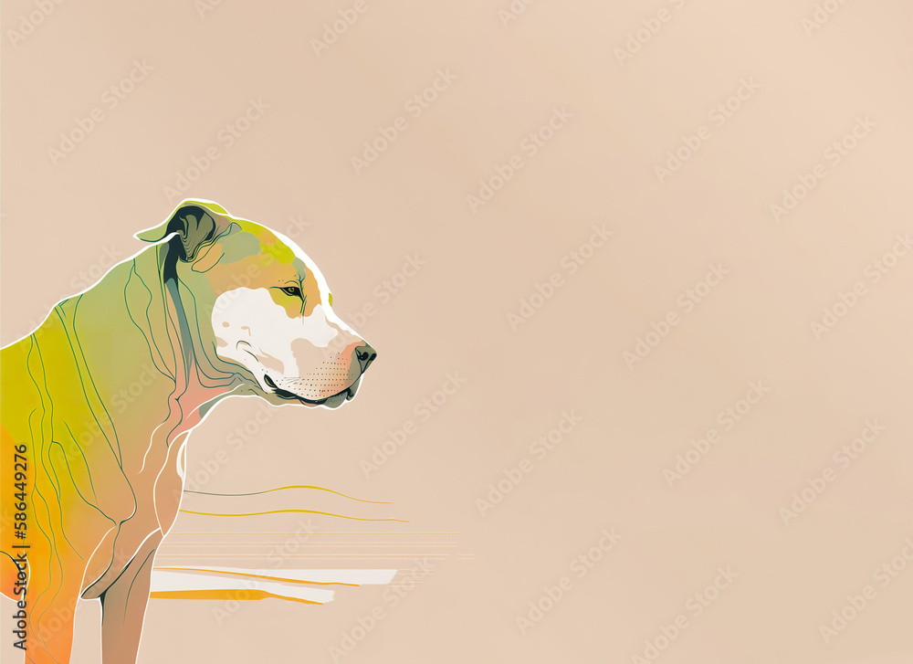 dog puppy pet illustration line drawing template banner realistic cute ...