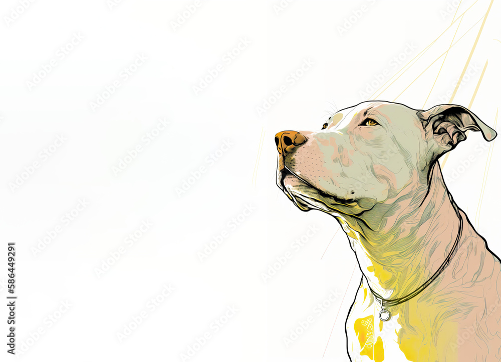 dog puppy pet illustration line drawing template banner realistic cute ...