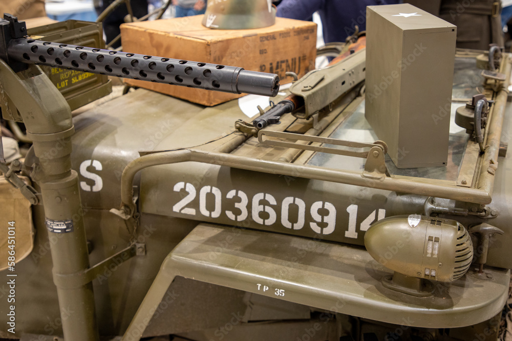 jeep Willys American military vintage us vehicle of 1944 close up with ...