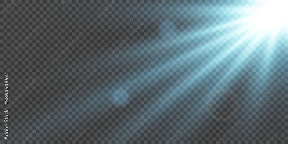 Vector transparent sun light special lens flare light effect. front ...