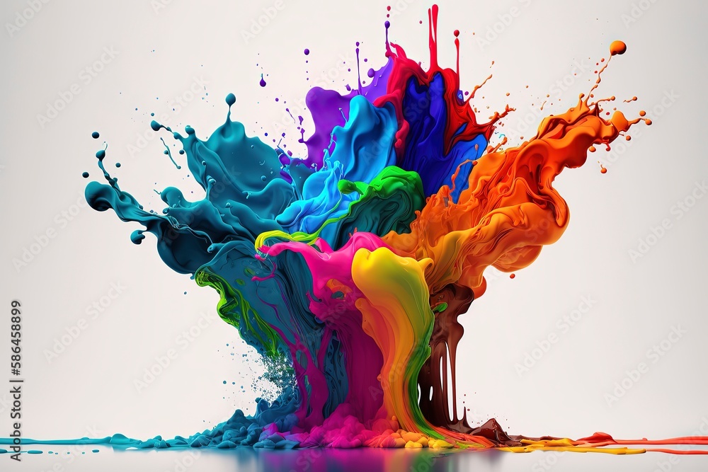 Vibrant 3D painting: Surrealistic, flowing textures meet colorful ...