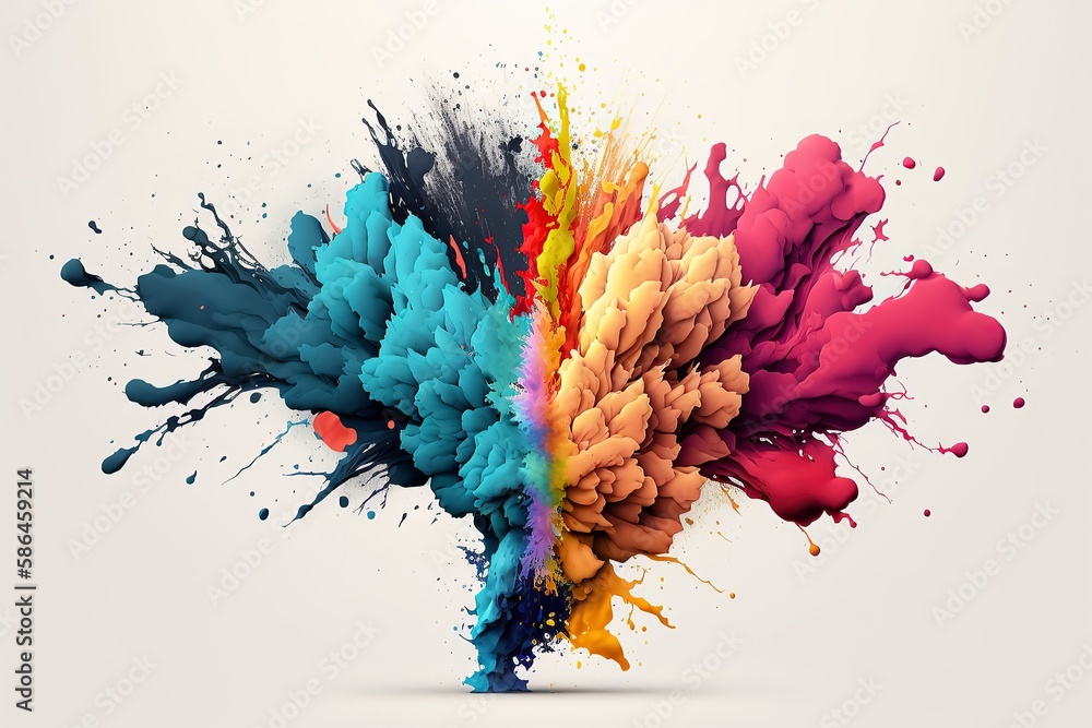 Vibrant 3D painting: Surrealistic, flowing textures meet colorful ...