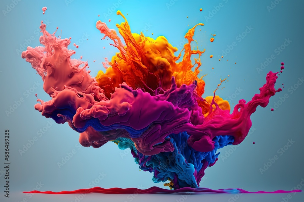 Vibrant 3D painting: Surrealistic, flowing textures meet colorful ...