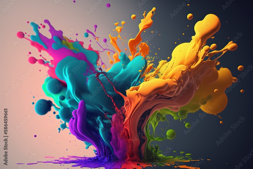 Vibrant 3D painting: Surrealistic, flowing textures meet colorful ...
