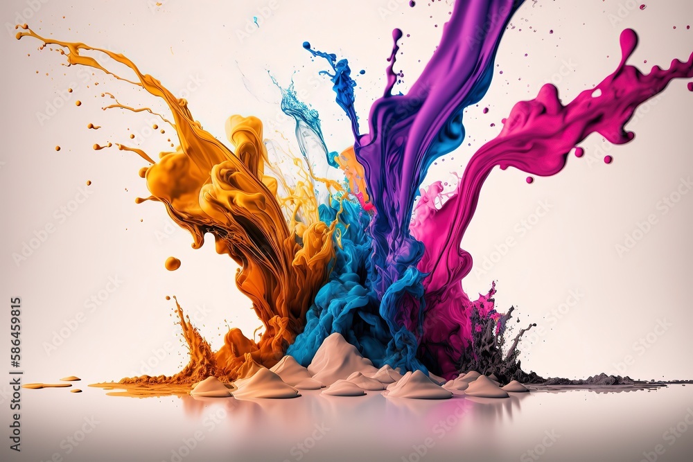 Vibrant 3D painting: Surrealistic, flowing textures meet colorful ...